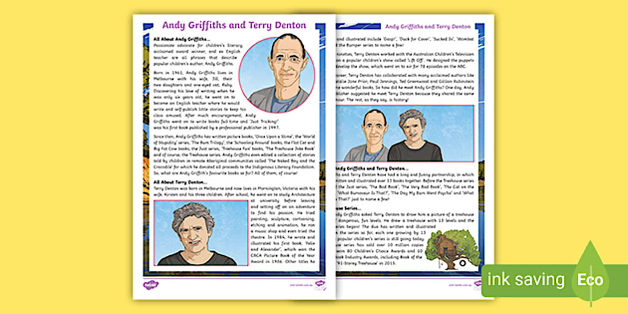 Andy Griffiths and Terry Denton Fact File (teacher made)