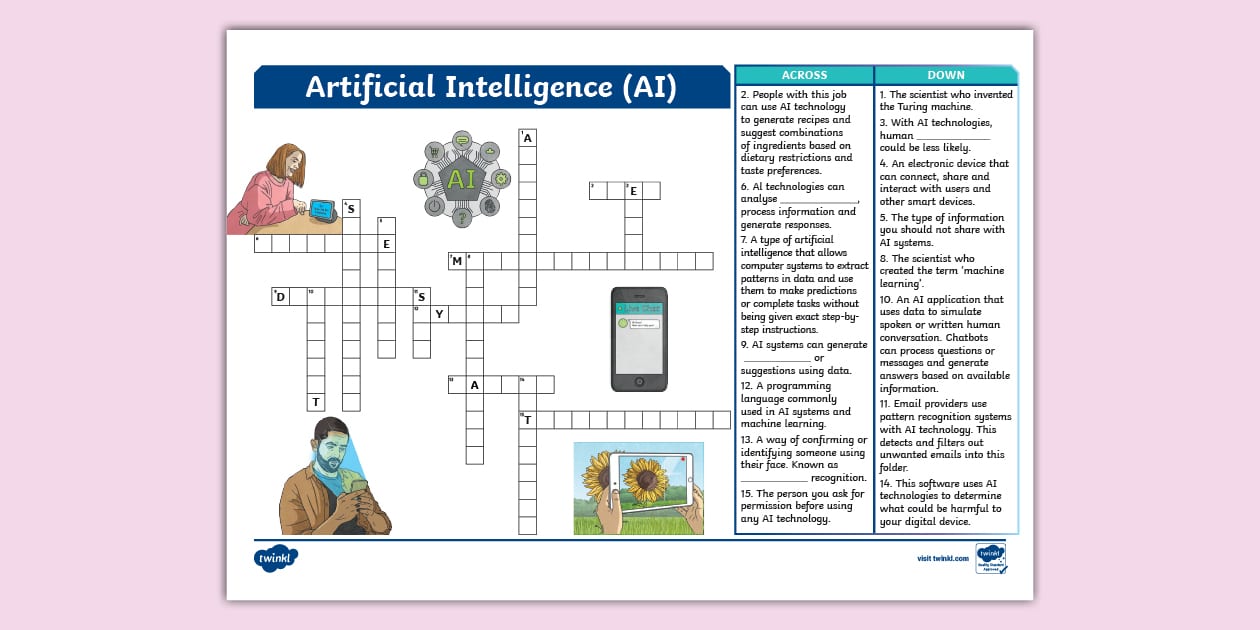Artificial Intelligence (AI) Crossword - KS2 (Teacher-Made)