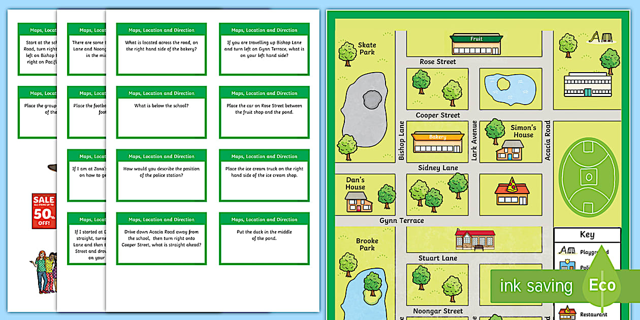 Editable Maps, Directions and Locations Game - Twinkl
