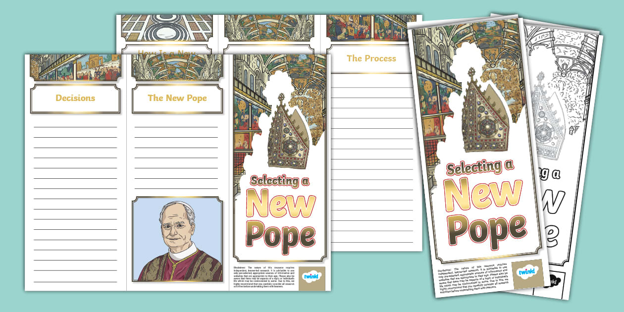 Selecting a New Pope Leaflet Template (teacher made)