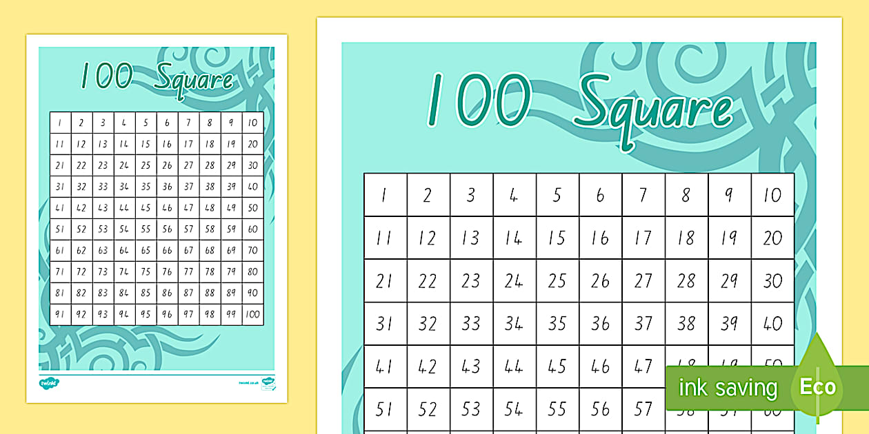 Black and White NZ Pattern 100 Number Square - Twinkl