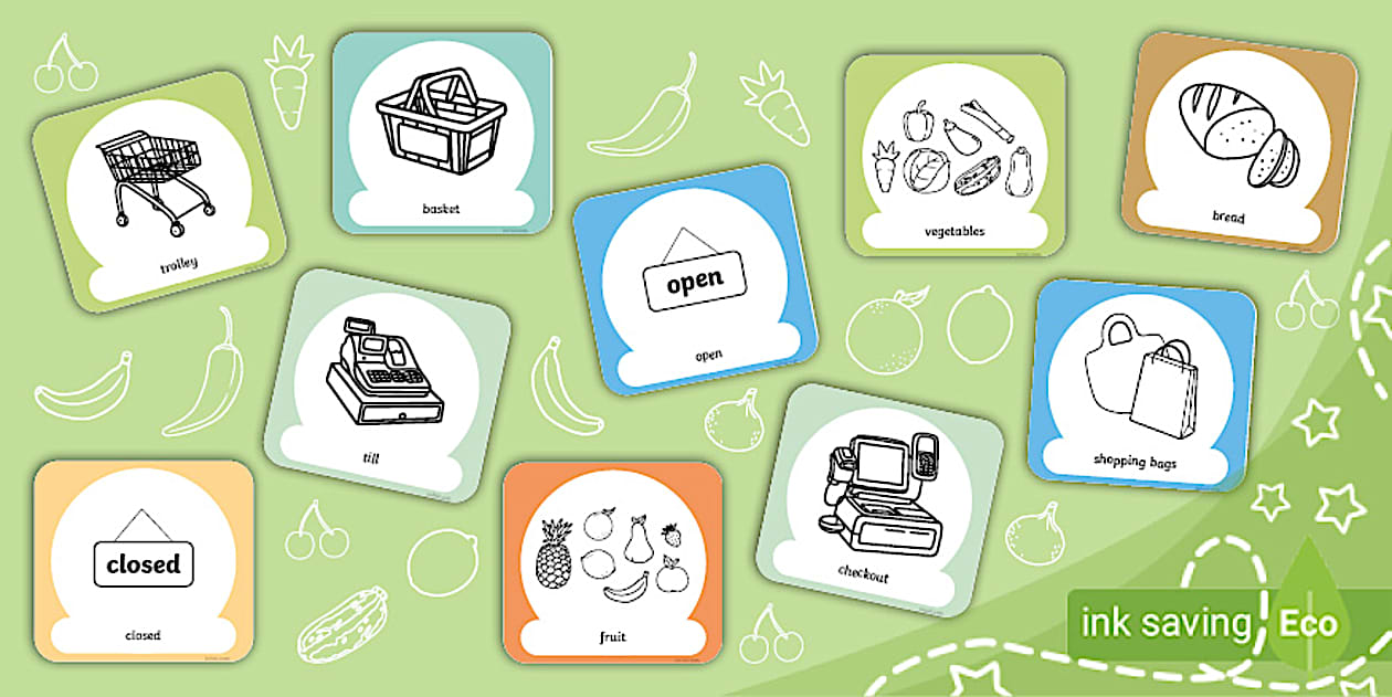 My First Shopping Flashcards (teacher made) - Twinkl