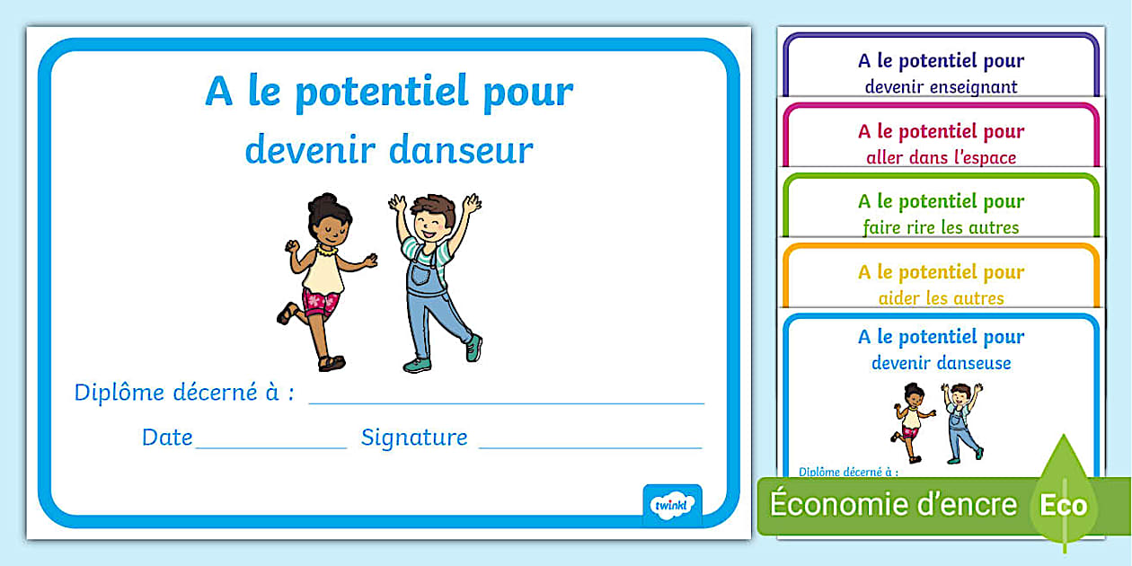 Diplômes de fin d'année scolaire