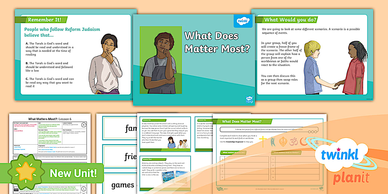 What Matters Most Lesson 6 - RE Teaching Materials - Twinkl