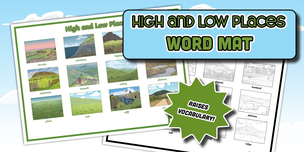High and Low Places - Word Mat (CAPS Aligned)