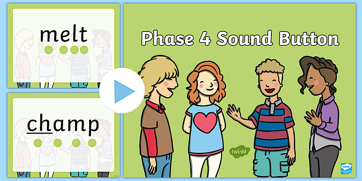Phase 4 Sound Button PowerPoint - Phase 2 Sound Button Word Cards