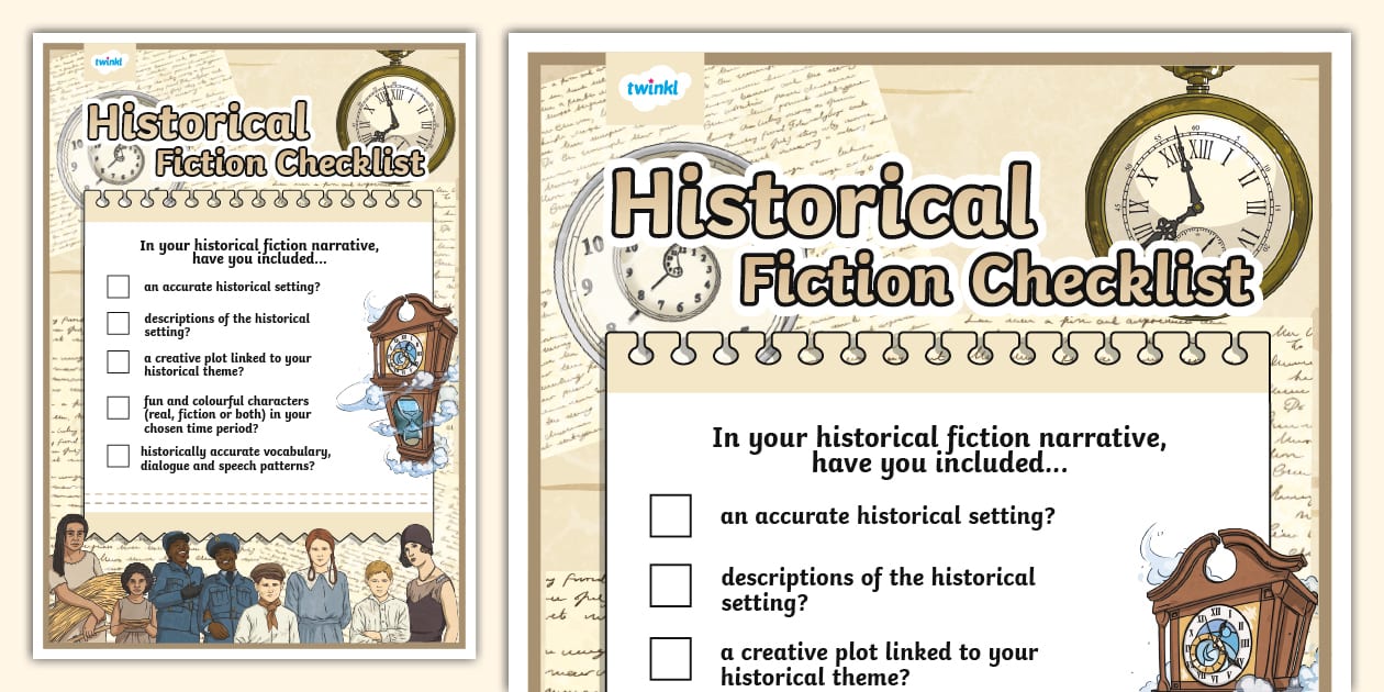 KS2 Historical Fiction Checklist Display Poster - Twinkl