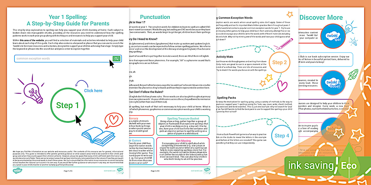 Year 1 Spelling: A Step-by-Step Guide for Parents - Twinkl