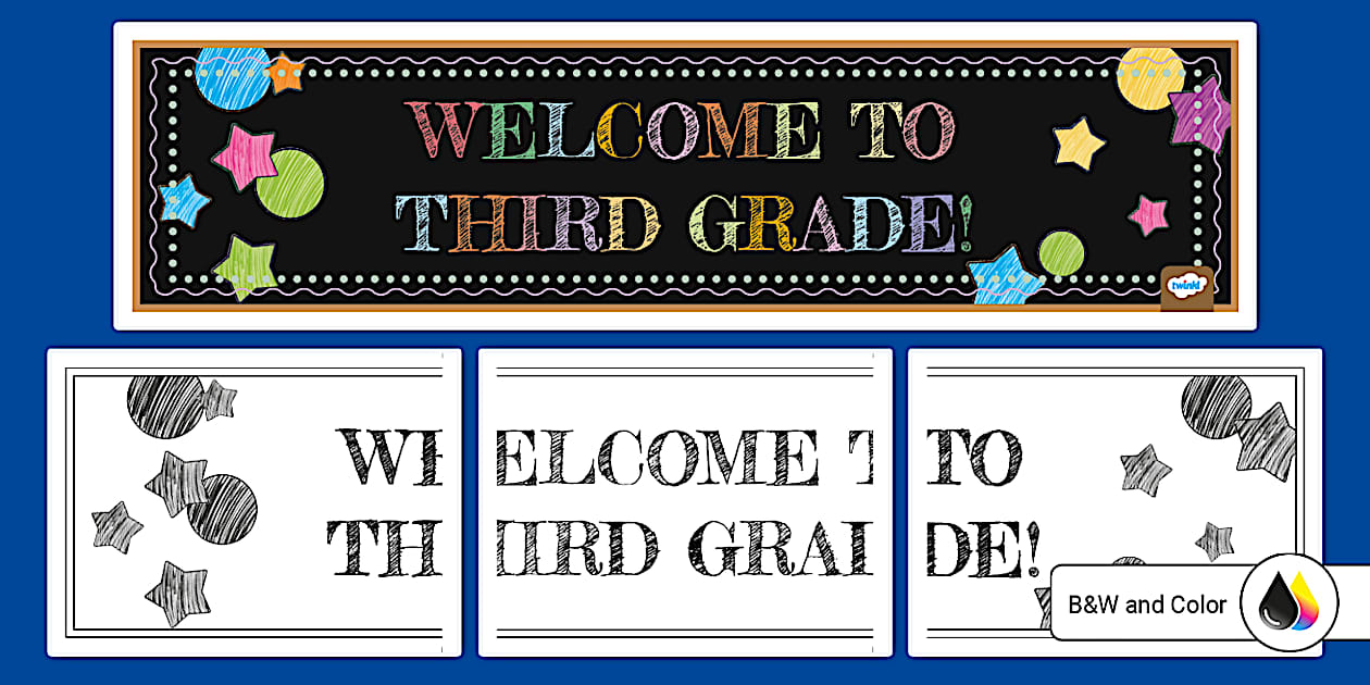 Welcome to Third Grade! Banner (teacher made) - Twinkl