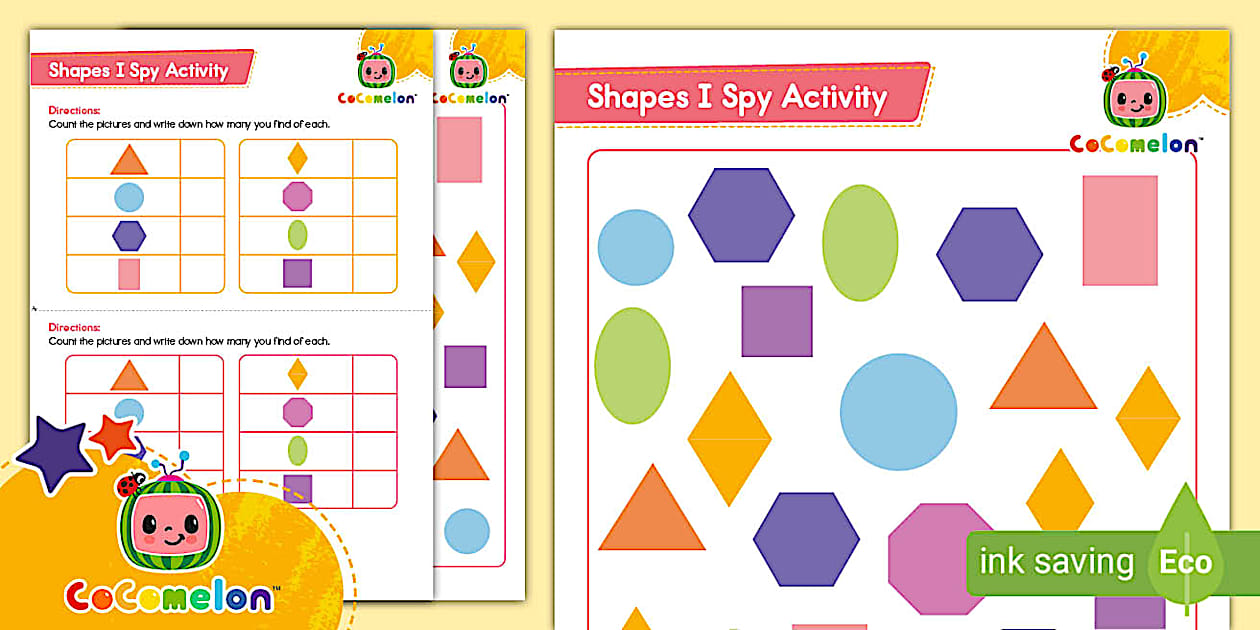 FREE! - CoComelon I Spy Shapes Activity (teacher made)