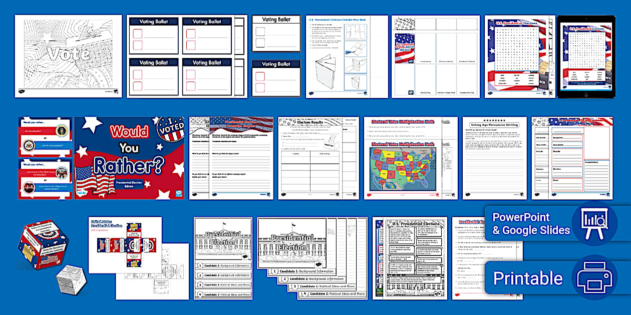 Presidential Elections Activity Pack for 3rd-5th Grade