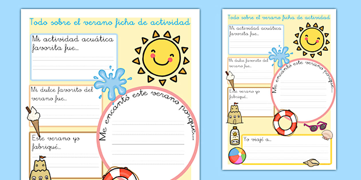 Todo sobre el verano ficha de actividad (teacher made)