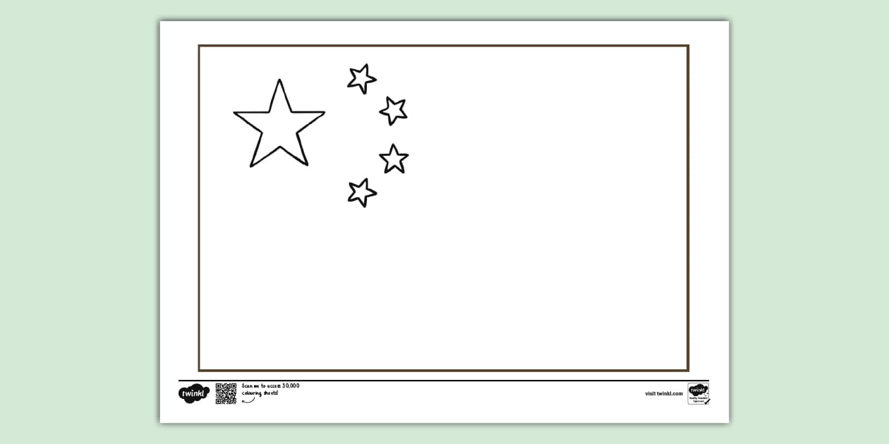 China Flag Colouring - Geography (teacher made) - Twinkl