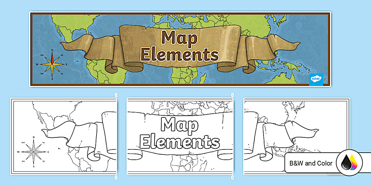 Map Elements Banner (teacher made) - Twinkl