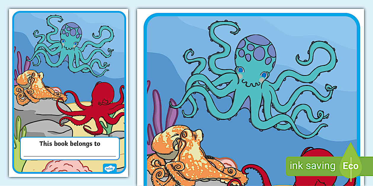 Octopus Book Cover | Twinkl | Stationery | Marine Life | KS1