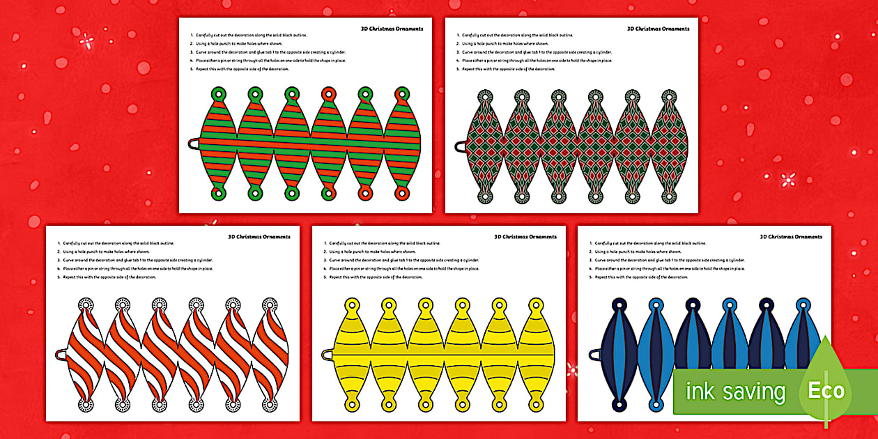 Paper Christmas Ornament Craft (teacher made) - Twinkl