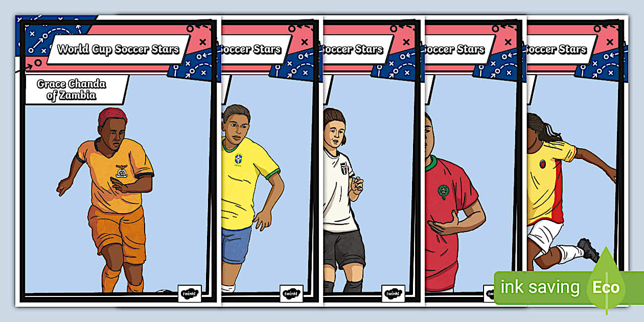 2023 Women's World Cup Soccer Stars Display Posters