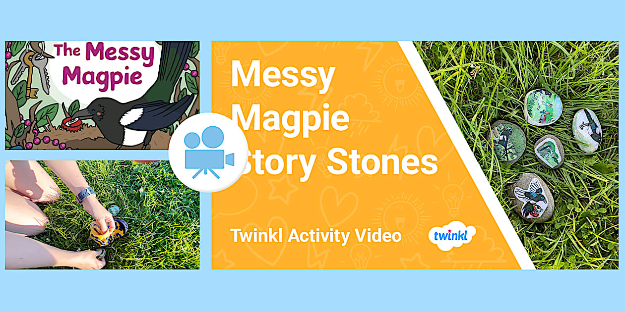Messy Magpie Story Stones | EYFS Holiday Club Activity