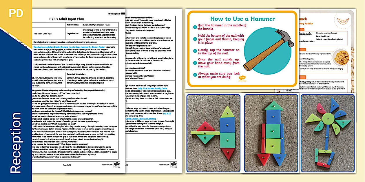 EYFS Build Little Pig's Wooden House Plan and Resource Pack