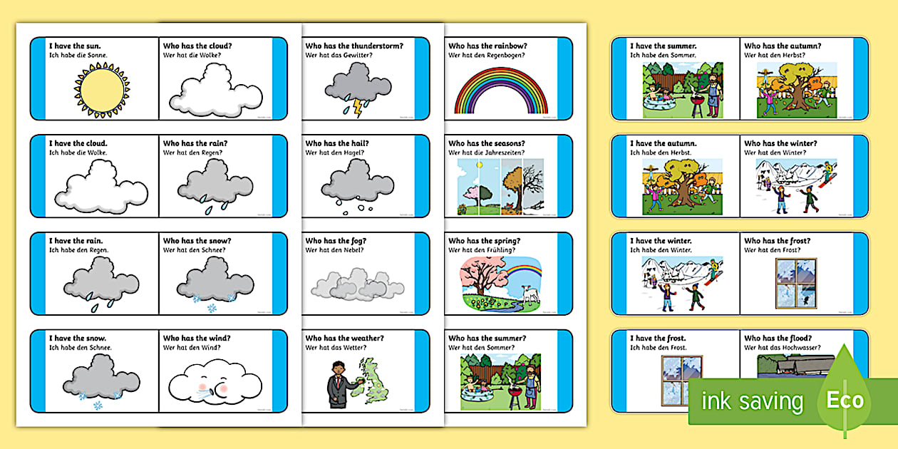 Weather Loop Cards English/German (teacher made) - Twinkl