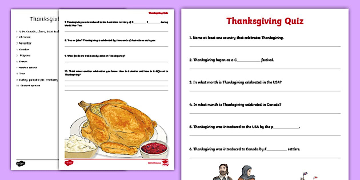 Crash Course Podcast Thanksgiving Quiz - Twinkl