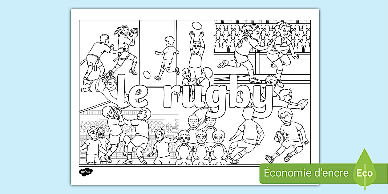Feuille de coloriage - Coupe du monde de rugby 2023 - Twinkl