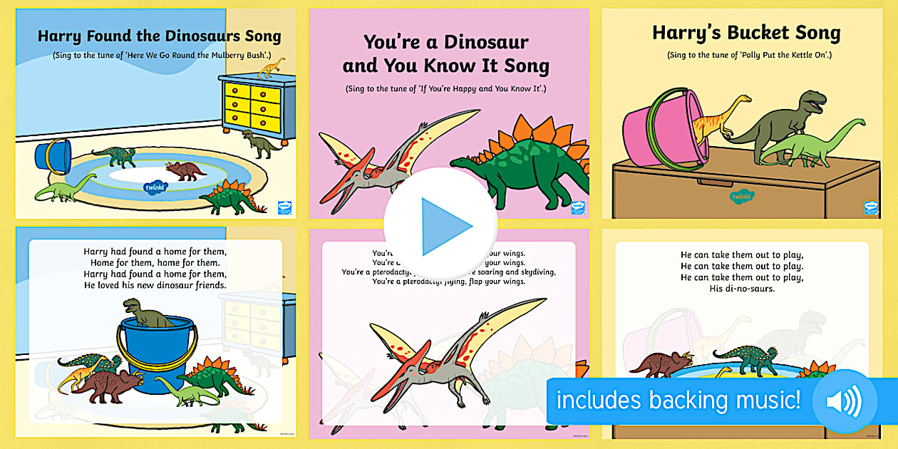 dinosaurs Songs and Rhymes PowerPoints Pack (teacher made)