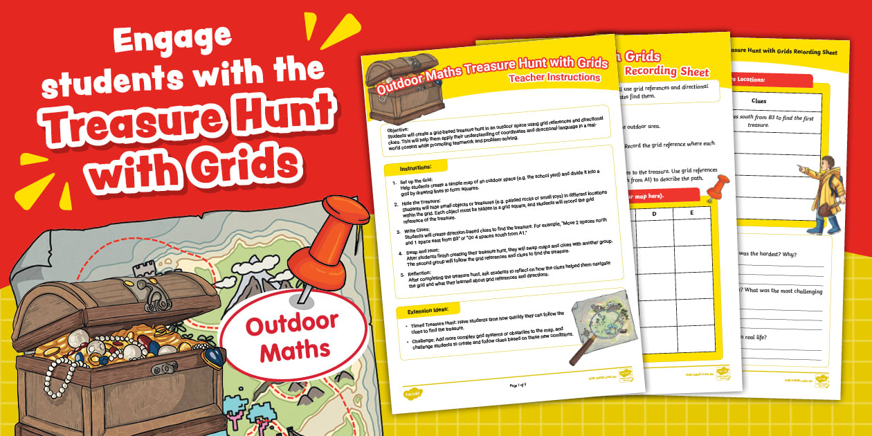 Outdoor Maths: Treasure Hunt with Grids (Teacher-Made)