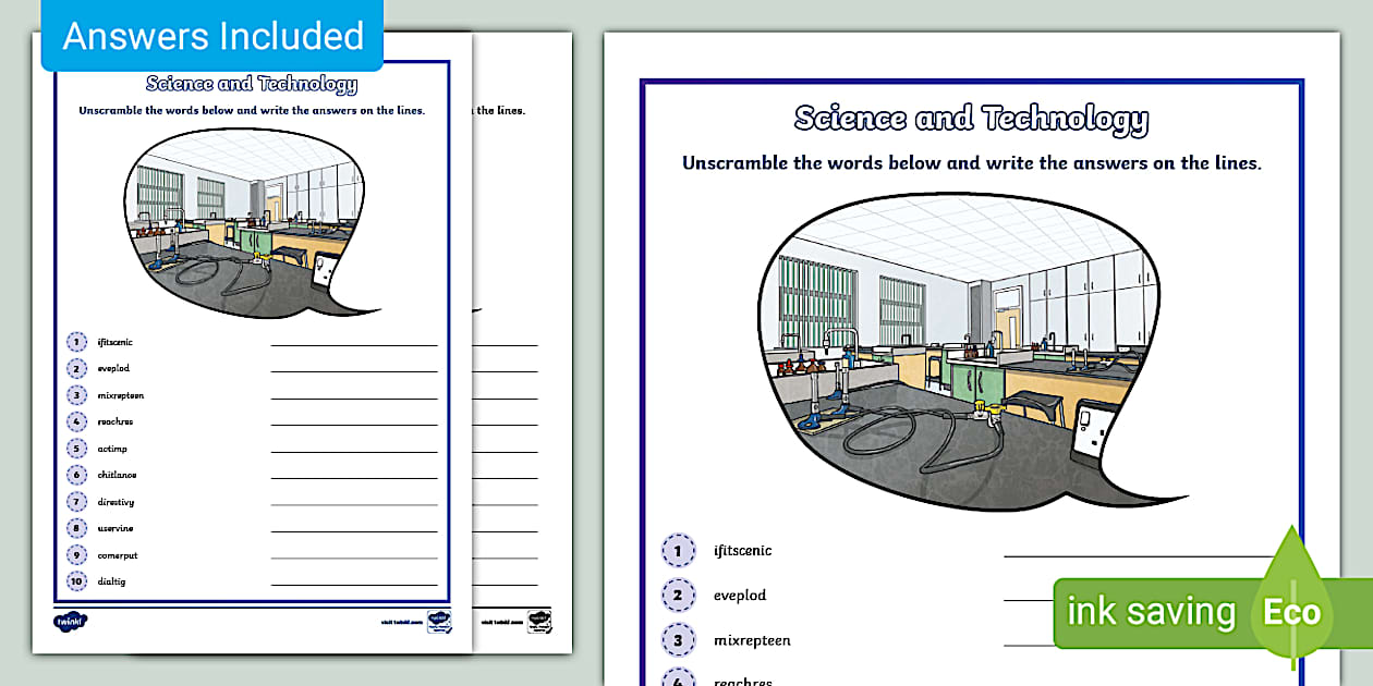 CfW: Science and Technology Anagrams (teacher made) - Twinkl