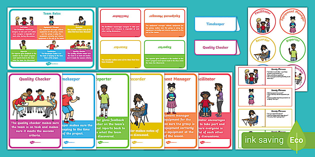 Editable Cooperative Learning Team Roles Resource Pack
