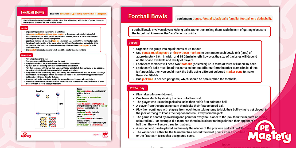 PE Mastery: Hybrid Sports - Football Bowls (teacher made)