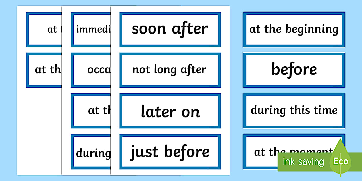 Stage 2 Procedure Language to Indicate Time Sequence Word Cards-Australia