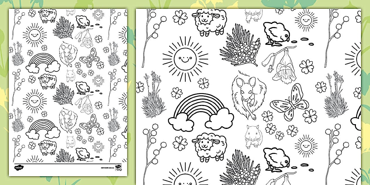 Spring Doodle Colouring Page (teacher made) - Twinkl