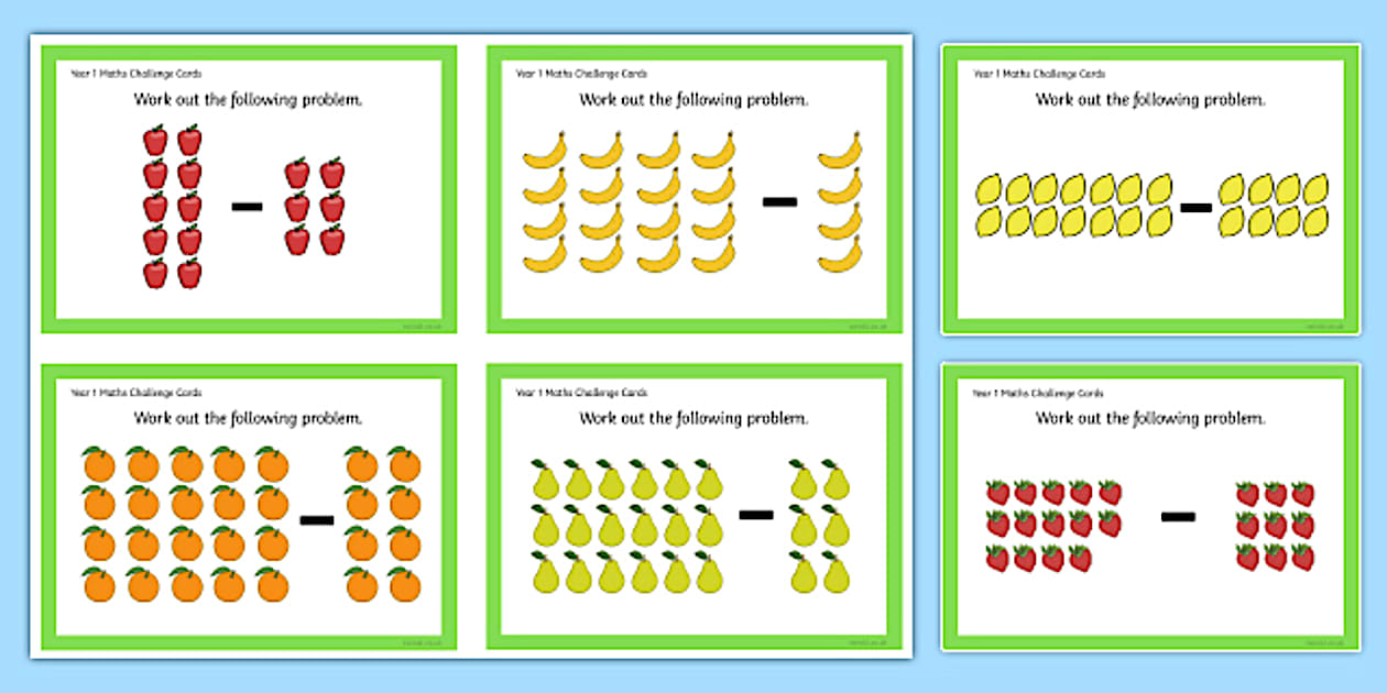 Year 1 Array Subtraction Challenge Cards (Teacher-Made)