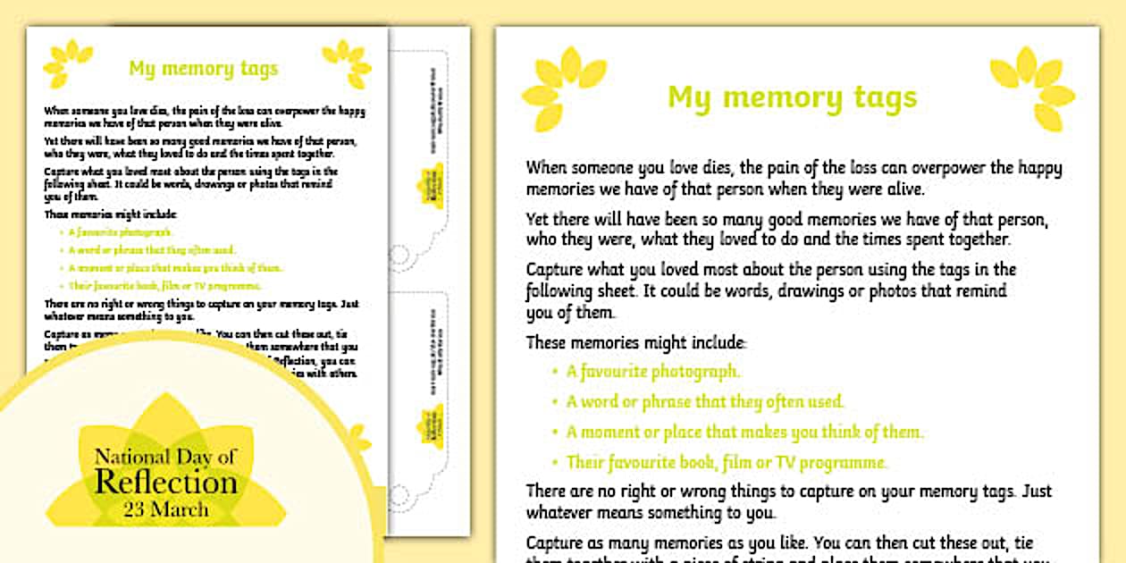 Memory Tags (Teacher-Made) - Twinkl