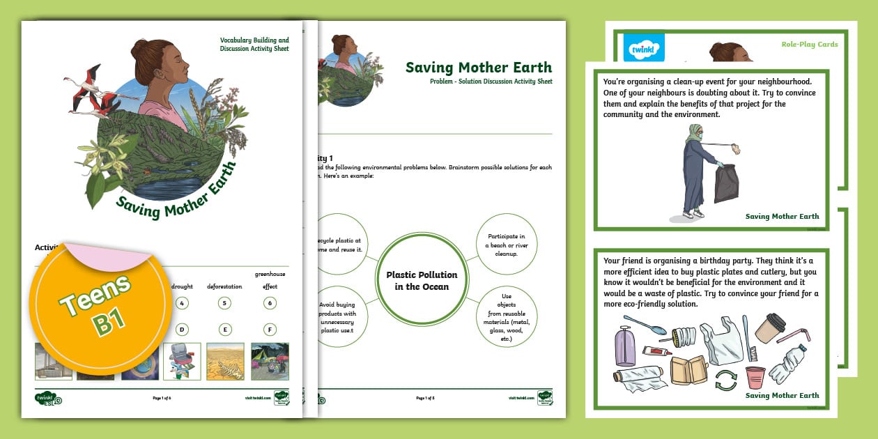 ESL Saving Mother Earth Speaking Pack for Teens - Twinkl