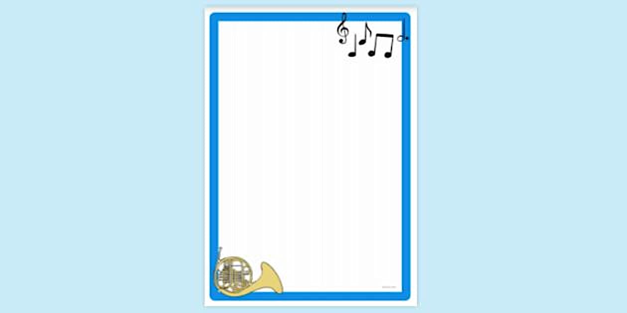French Horn Page Border | Page Borders | Twinkl Resources