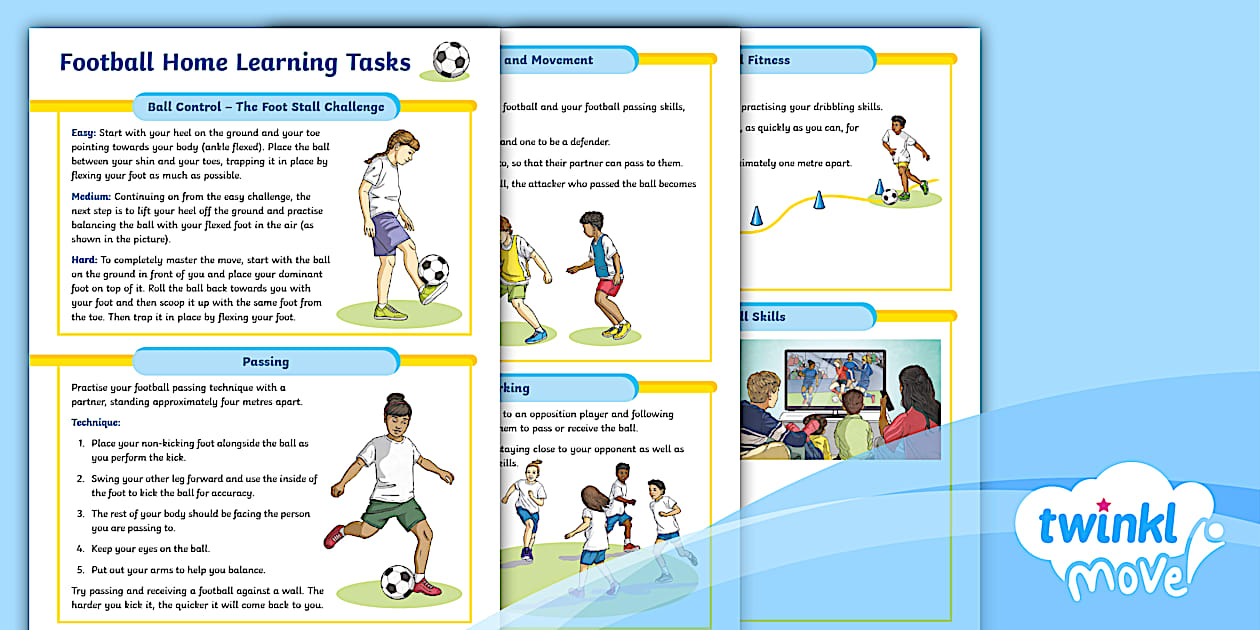 Football Activity Sheet I Year 3 PE Homework I Twinkl Move
