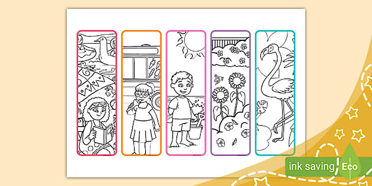 Summer Colour-In Bookmarks (Ages 5 - 7) (teacher made)