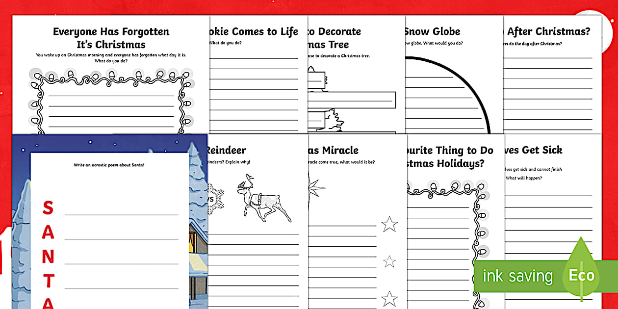 Christmas Writing Prompts and Writing Frames | Grades 1 to 3
