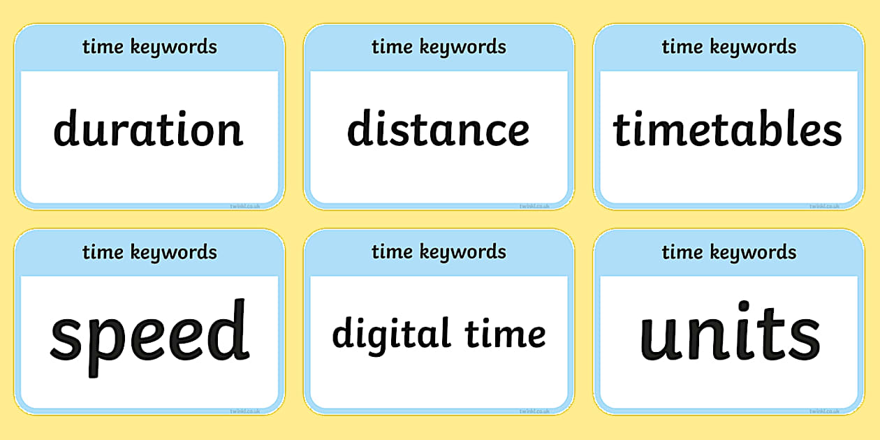 CfE Second Level Numeracy and Mathematics Time Keyword Flashcards