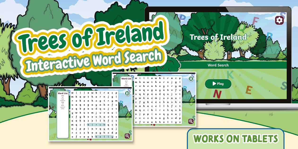 Trees of Ireland Interactive Word Search
