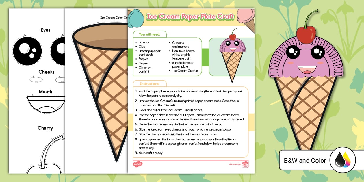 Ice Cream Paper Plate Craft (teacher made) - Twinkl