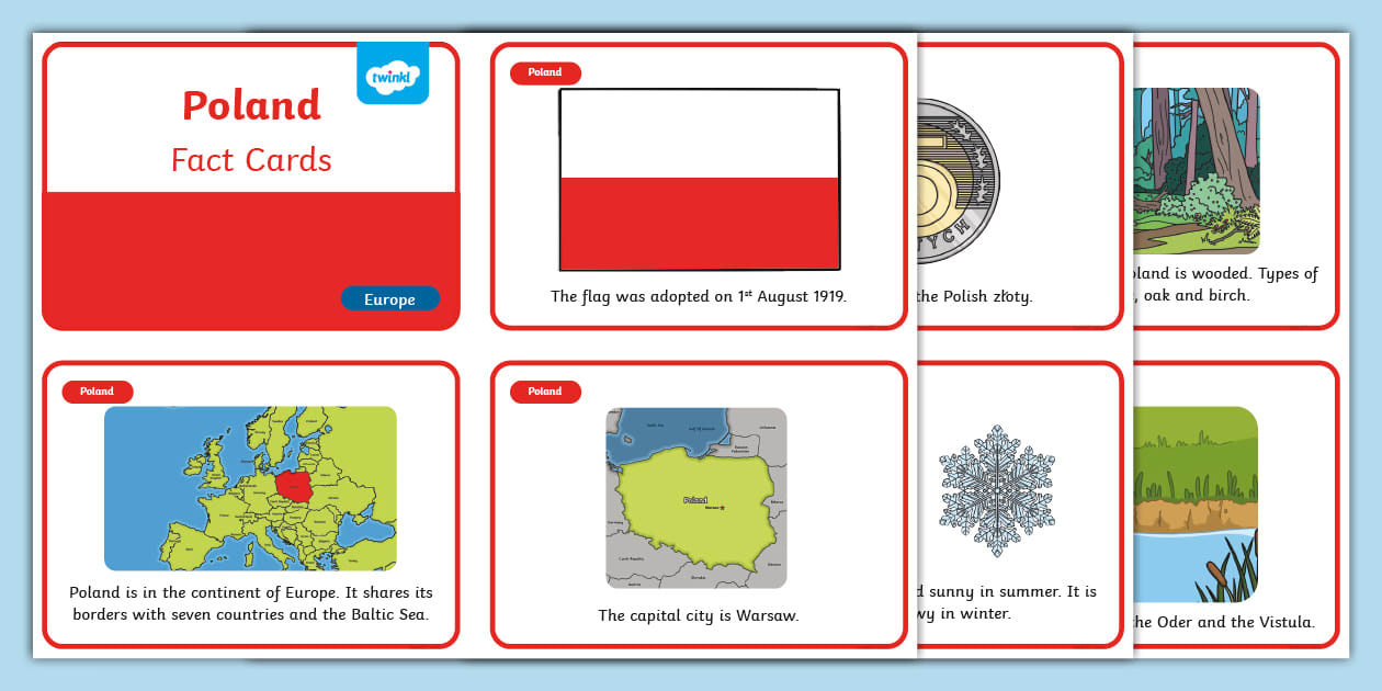 KS1 Poland Fact Cards (teacher made) - Twinkl