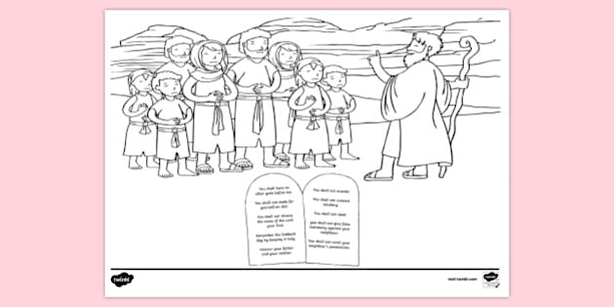 Commandments Colouring Page | Colouring Sheets - Twinkl