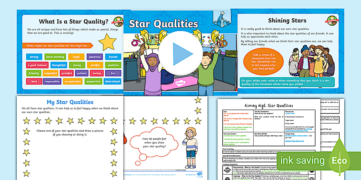 PSHE: KS1 Aiming High - Lesson Pack 1 - Twinkl