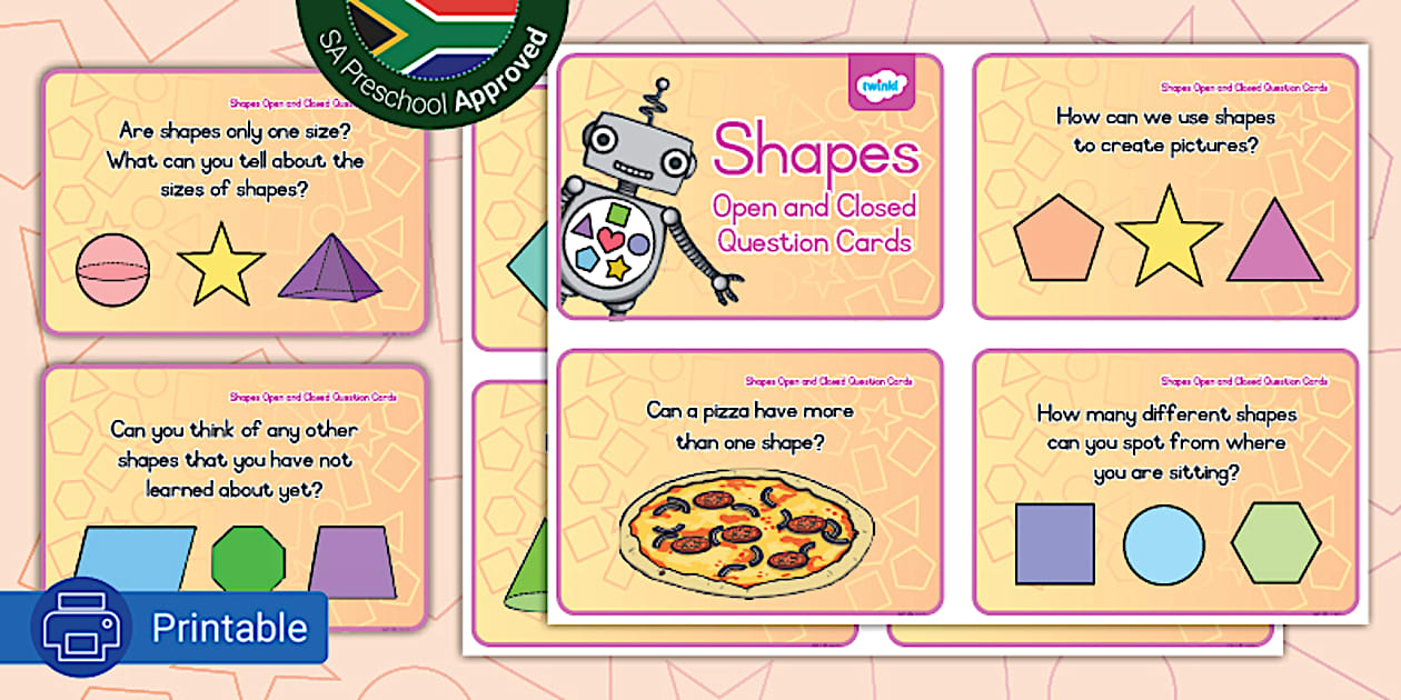 Shapes: Open and Closed Question Cards (teacher made)