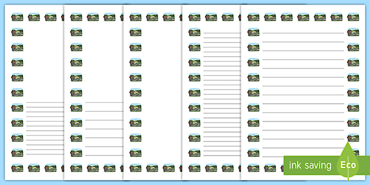 Editable Village Portrait Page Borders (teacher made)