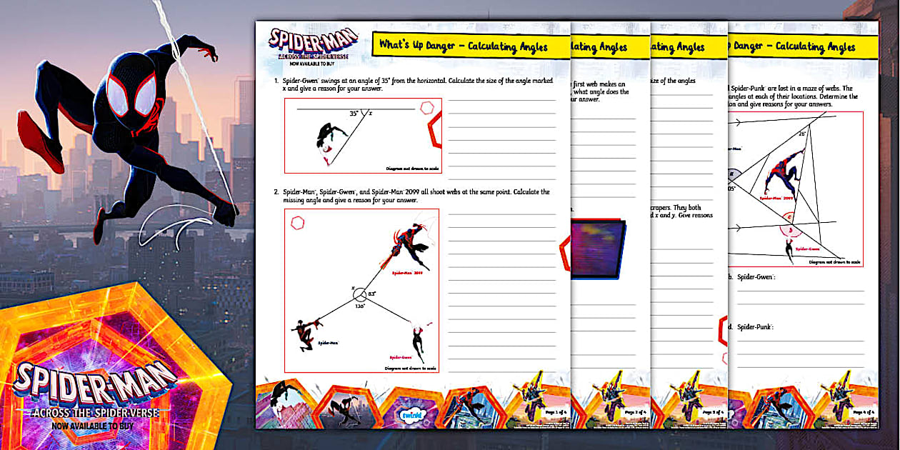 FREE! - Spider-Man™: Calculating Angles Activity Worksheet for 6th-8th
