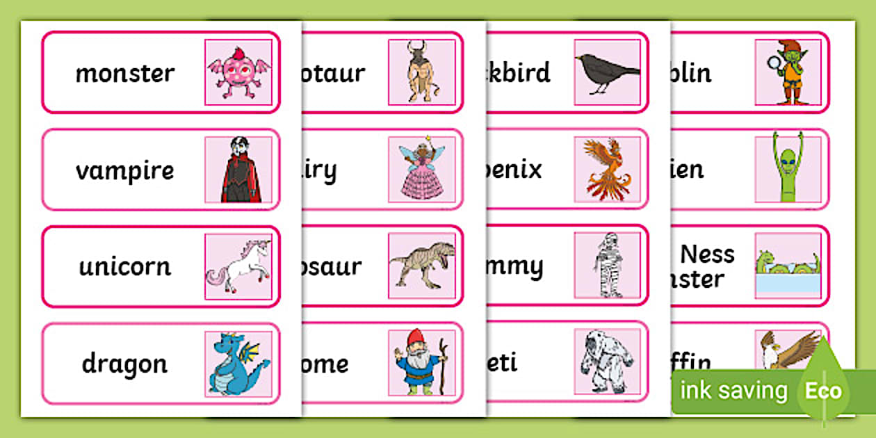 Curious Creatures, Wild Minds Word Cards (teacher made)